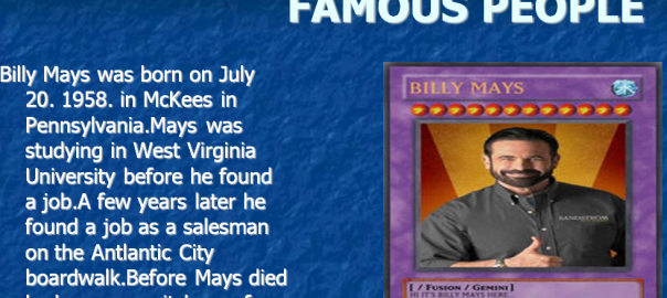 FAMOUS PEOPLE BIOGRAPHIES: BILLY MAYS by Danilo – Lingva English Café